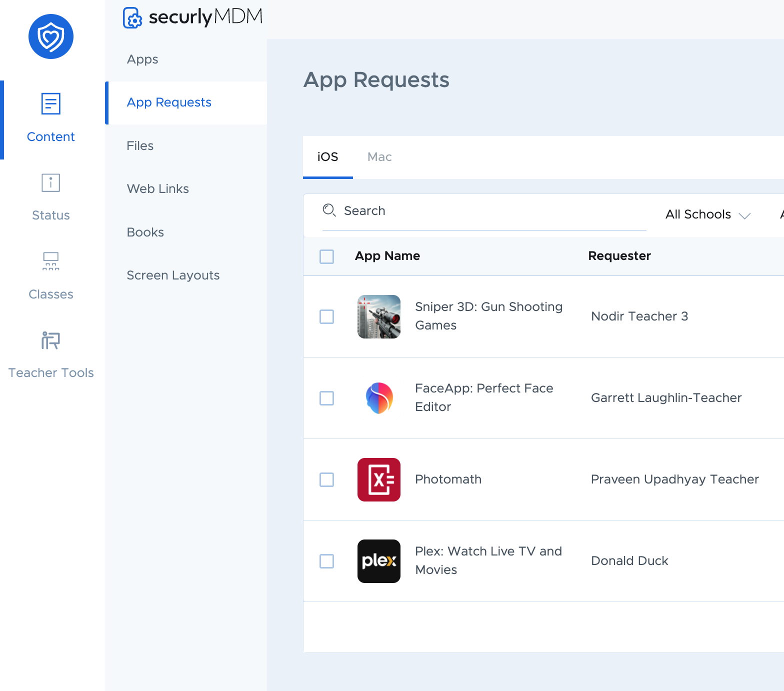 MDM - Using the App Request and Approval Workflow features in Securly MDM – Support